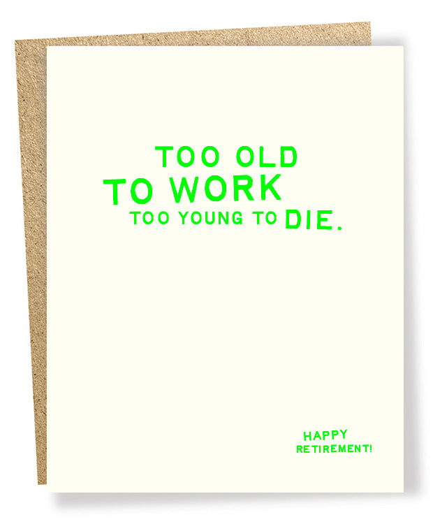 Too old card – Sapling Press
