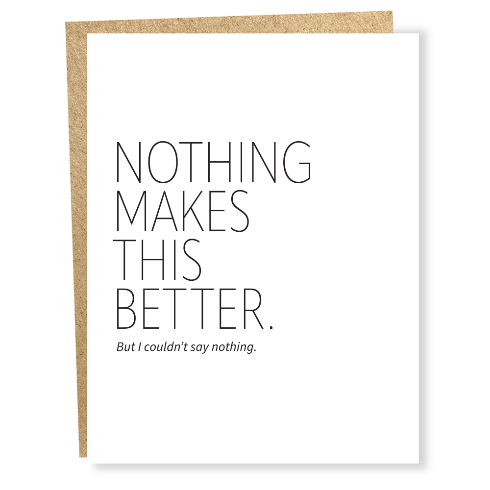 Say Nothing card – Sapling Press