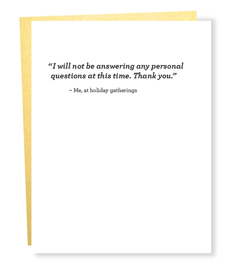 personal questions card – Sapling Press