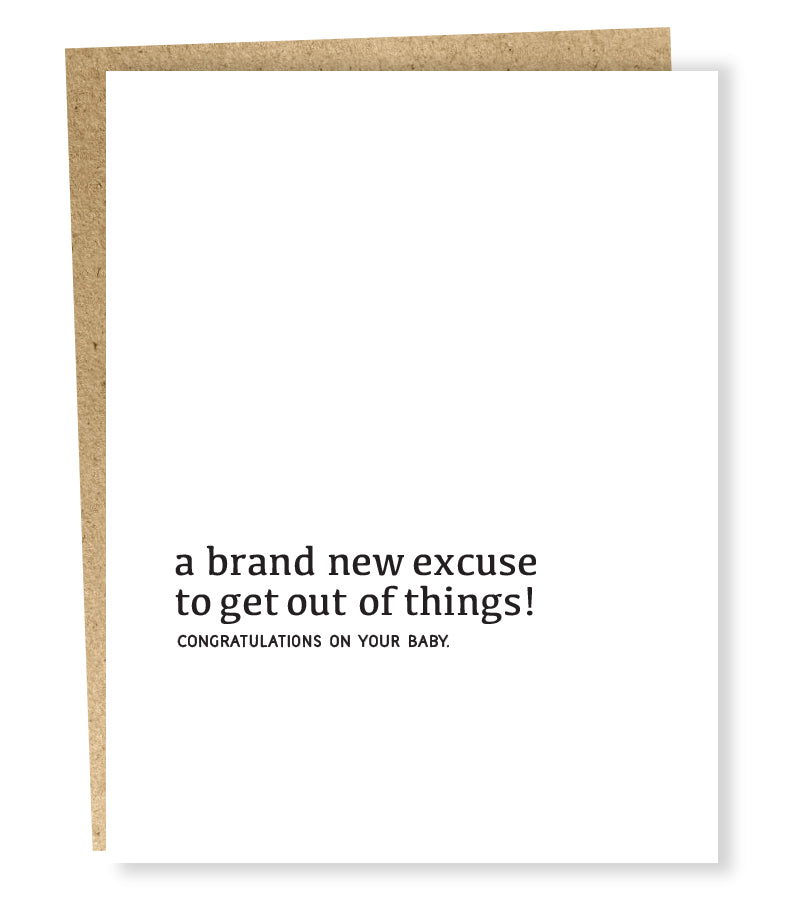 new excuse card – Sapling Press